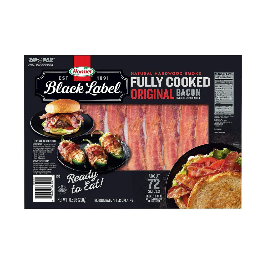 Hormel Black Label Fully Cooked Bacon (72 Slices) – Fast Track Products ...